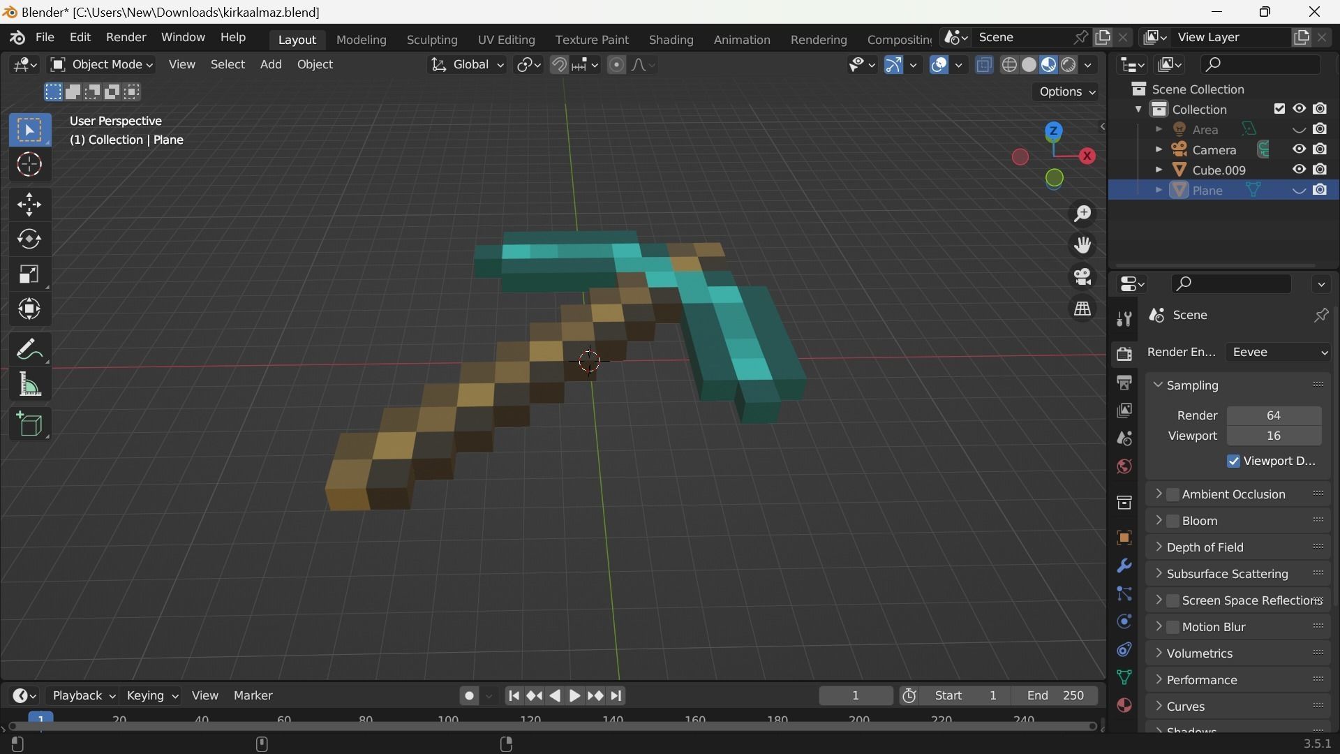 pickaxe minecraft free VR / AR / low-poly 3D model | CGTrader