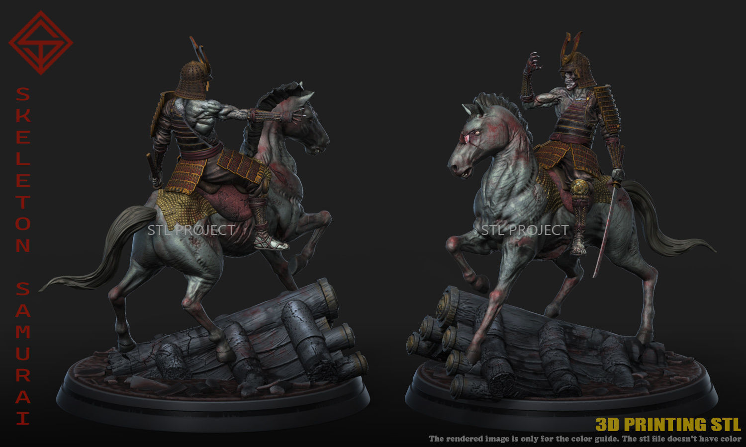 Skeleton Samurai 3D model 3D printable | CGTrader