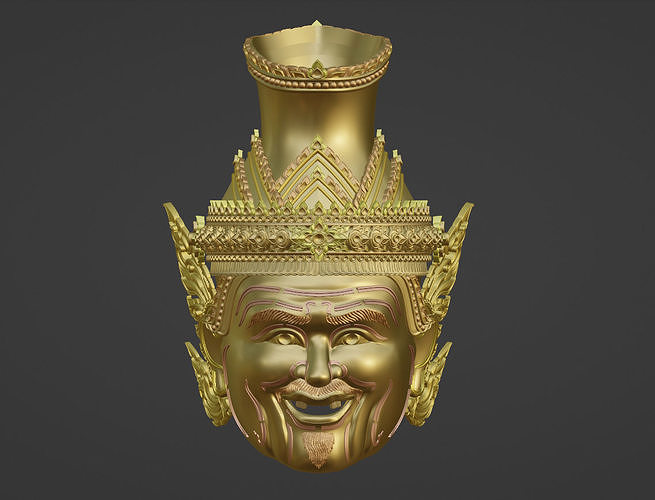 Hermit Khone Mask 3d Thai art curture 3D model 3D printable | CGTrader
