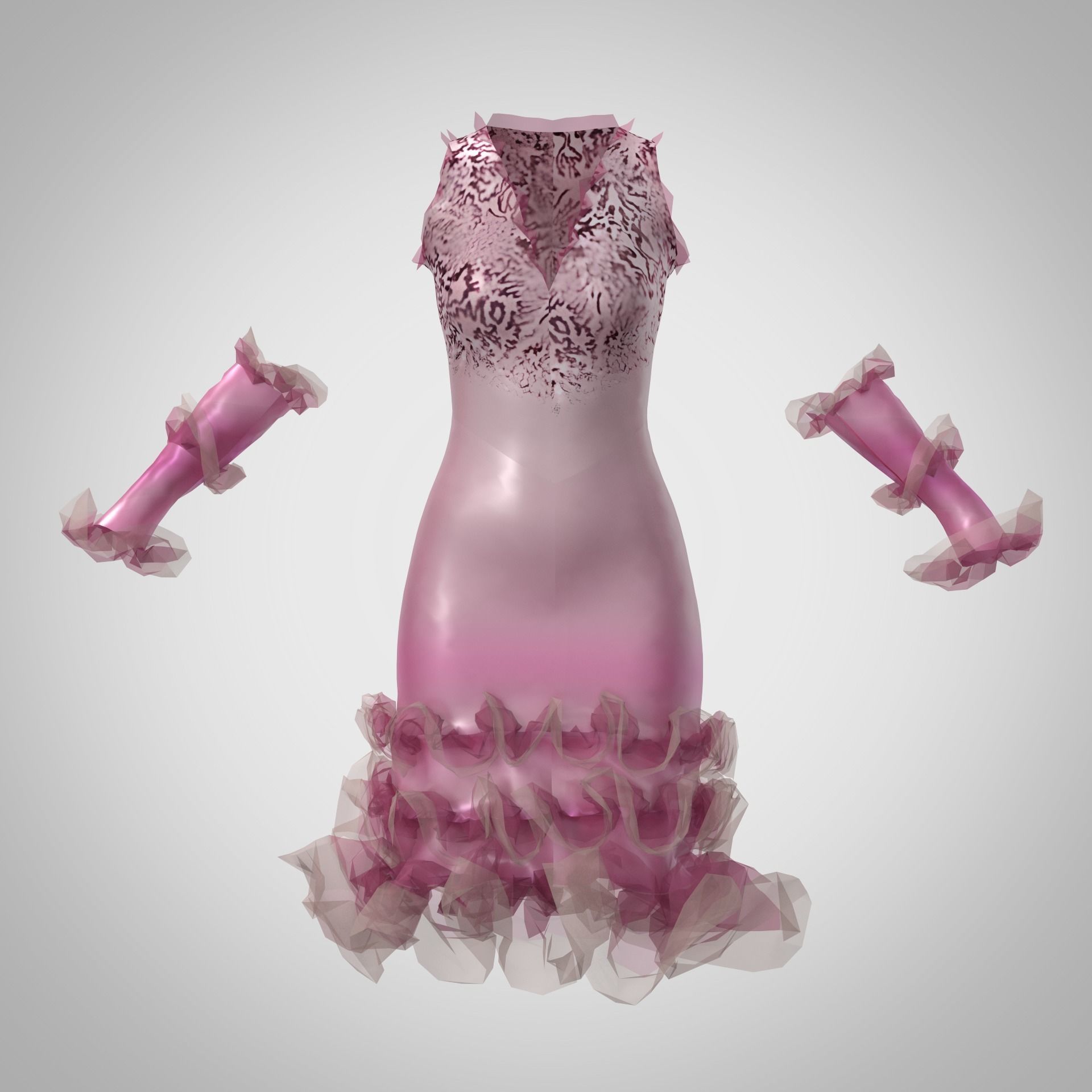 bacteria inspired Dress 3D model | CGTrader
