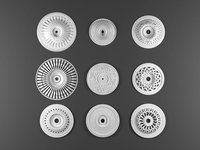 9 ornamental decoration for ceiling 3d model kitbash vol 30 3D model | CGTrader