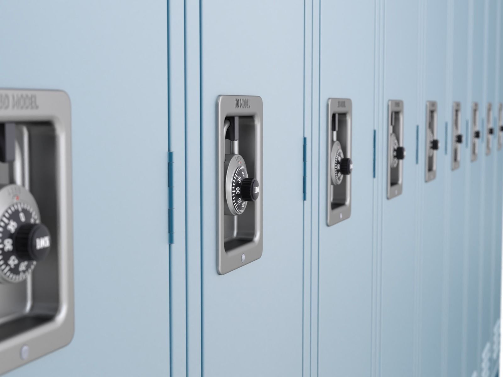 Metal Locker With Padlock 3D model | CGTrader