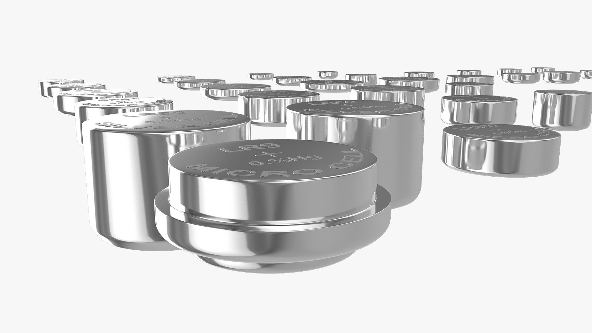 All Size Silver Oxide and Alkaline Battery Cells 3D model | CGTrader