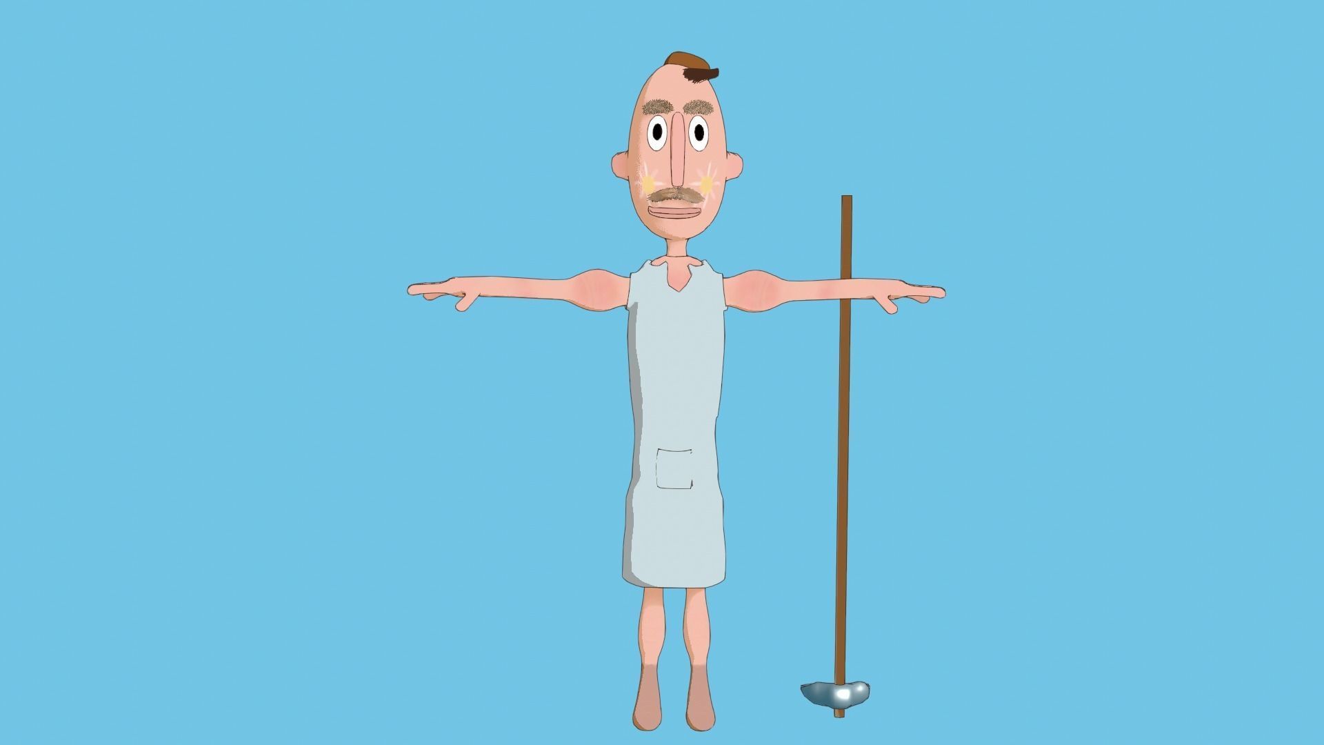 village peasant middle ages free 3D model rigged | CGTrader