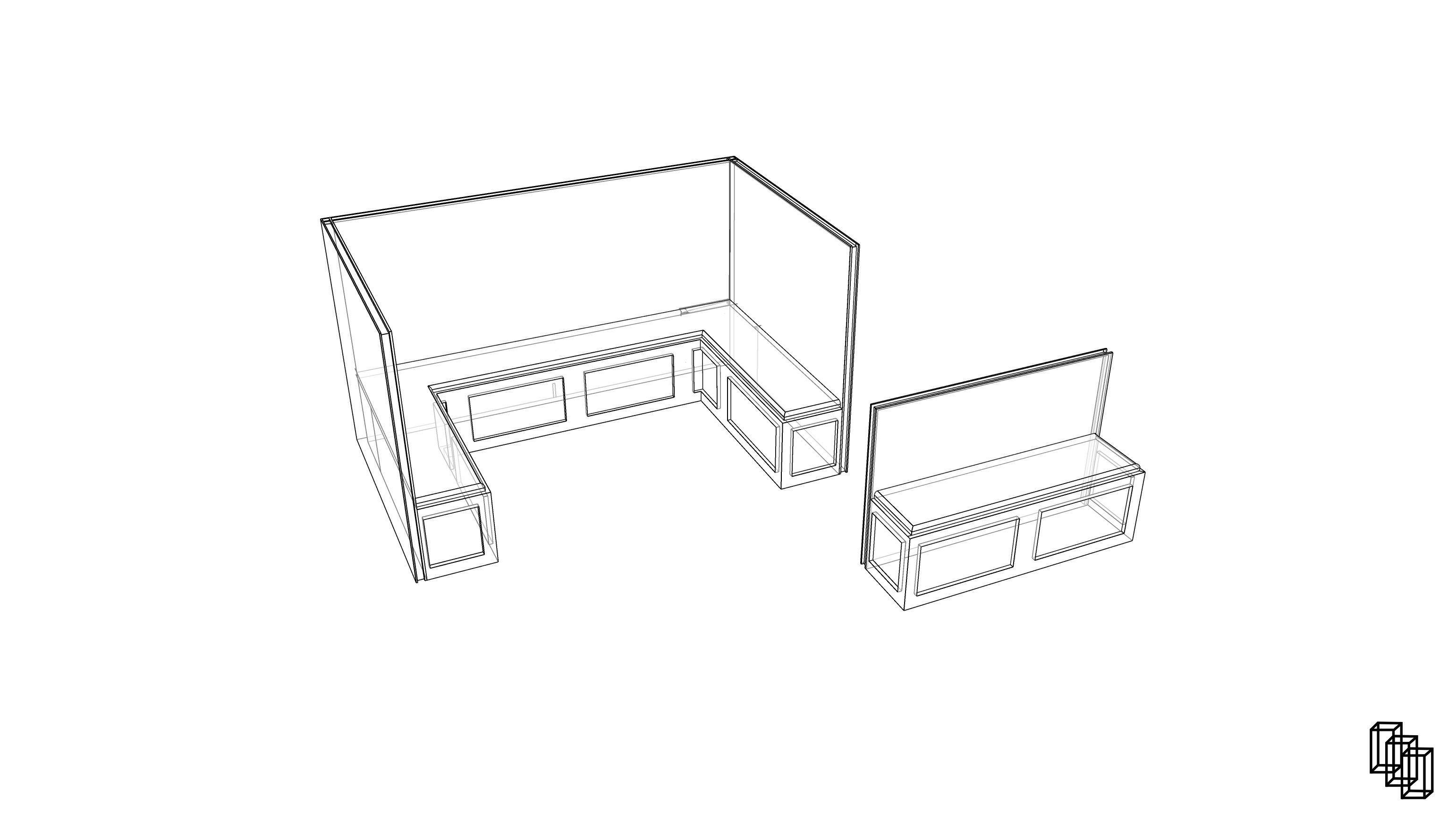 3D model Seating Nook VR / AR / low-poly | CGTrader