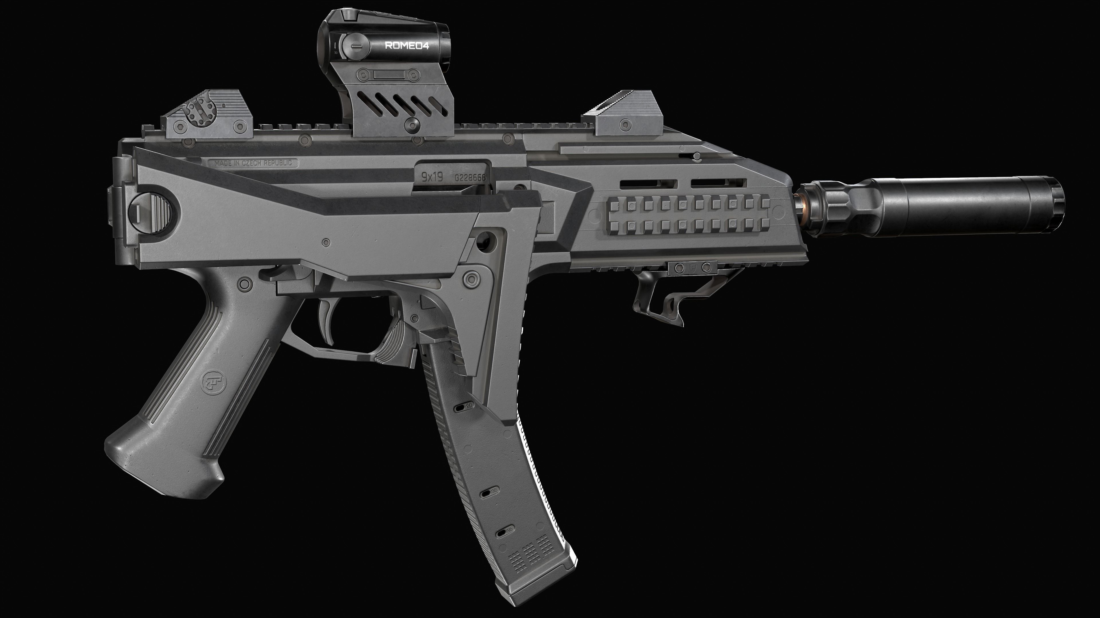 3D model Tactical Modular SMG CZ Scorpion EVO 3 A1 VR / AR / low-poly | CGTrader