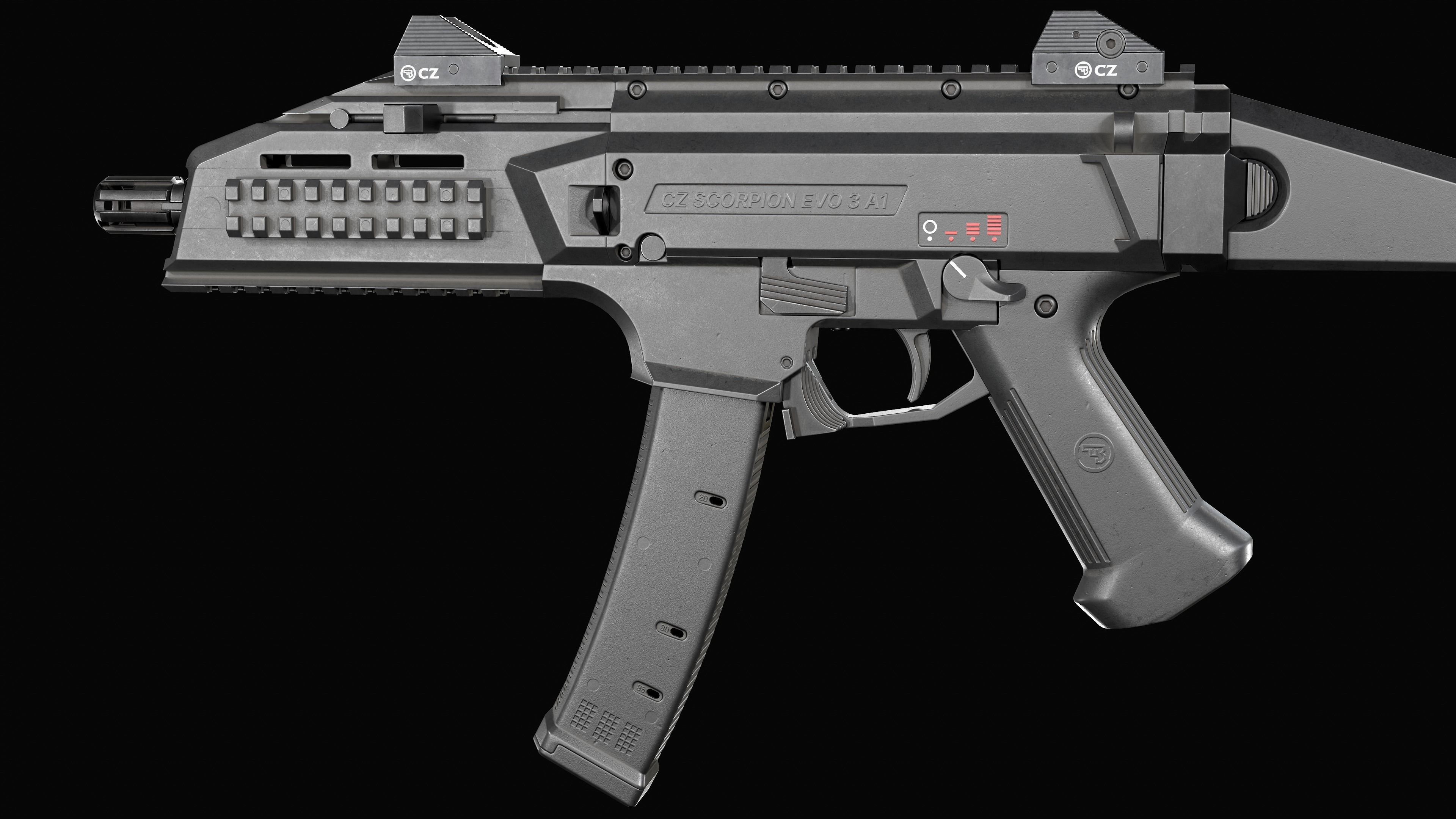 3D model Modular SMG CZ Scorpion EVO 3 A1 VR / AR / low-poly | CGTrader