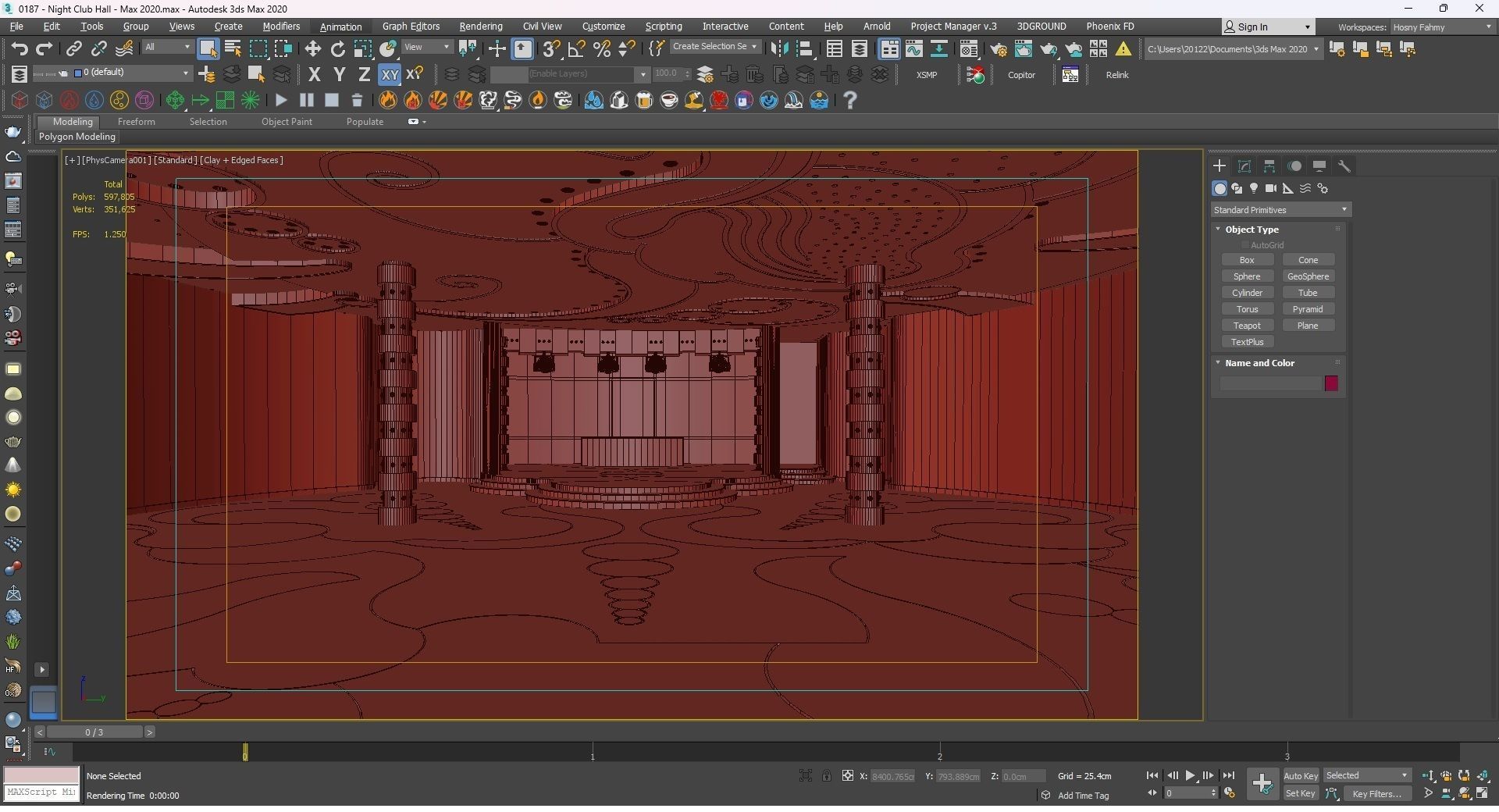 3D model 0187 - Night Club 3D Hall - 2D Drawings VR / AR / low-poly ...