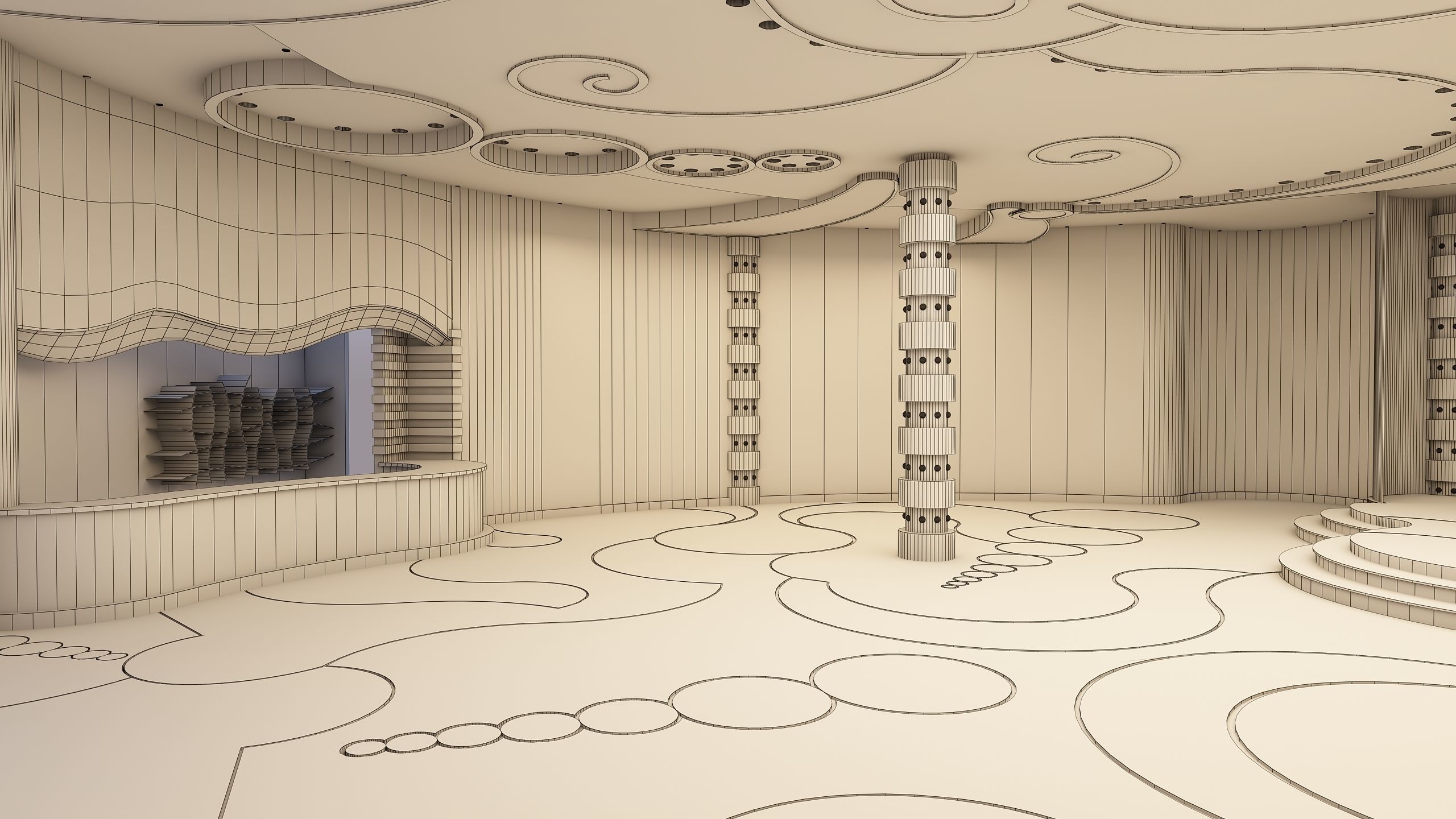 3D model 0187 - Night Club 3D Hall - 2D Drawings VR / AR / low-poly ...