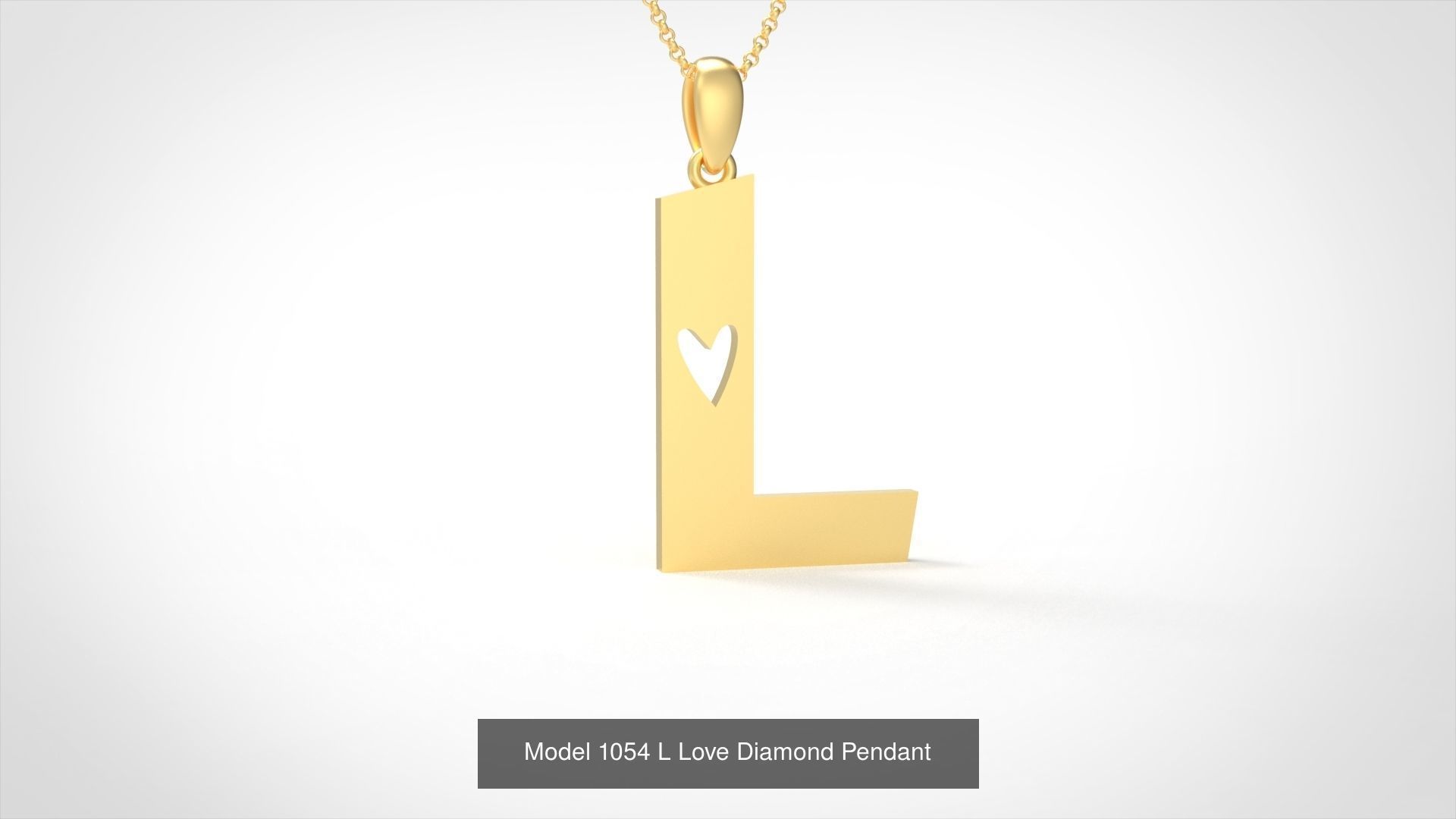 Collection Love Diamond Pendant Initial Alphabet | CGTrader