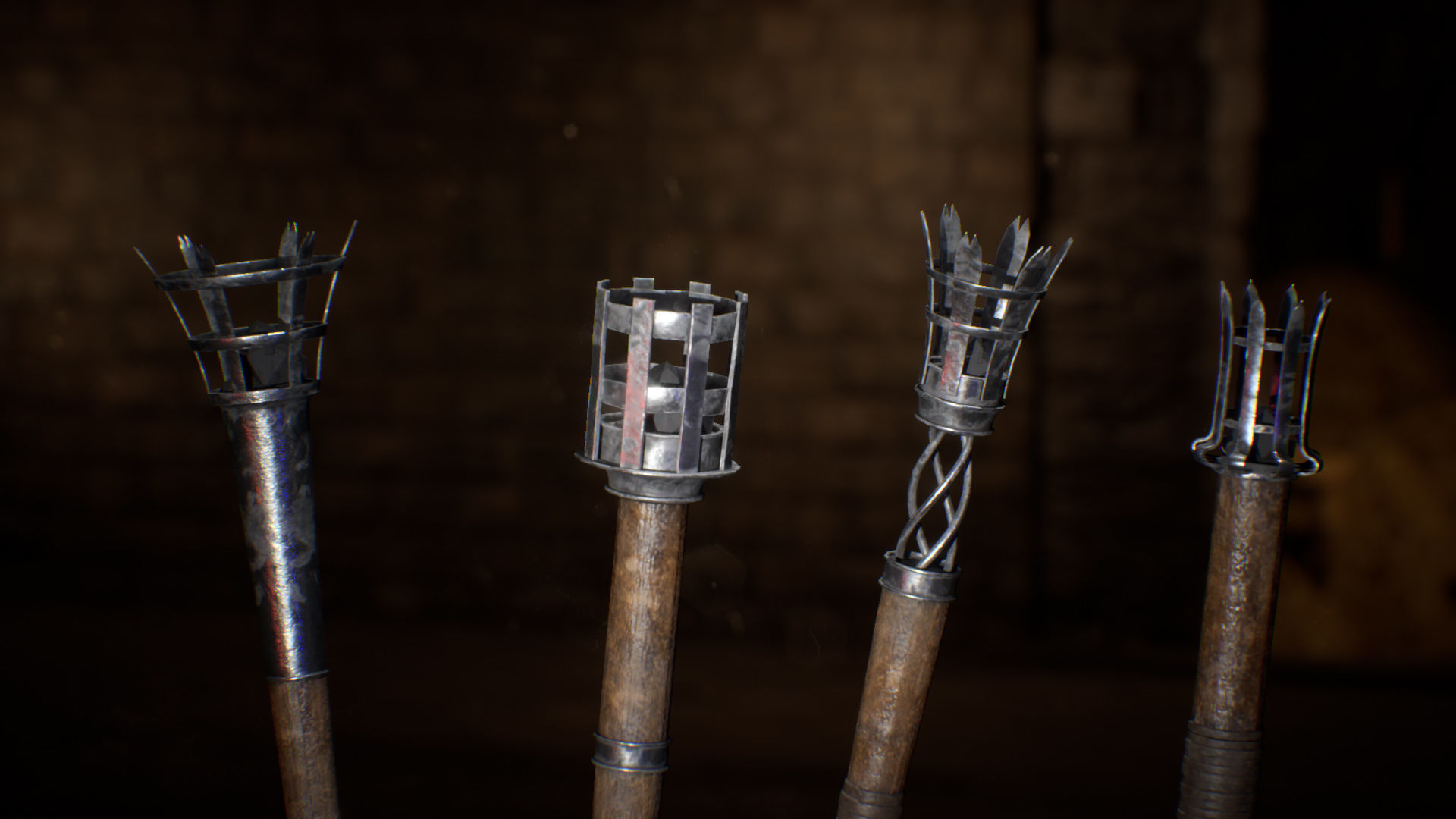 3D model Medieval Torches 48 Variations VR / AR / low-poly | CGTrader