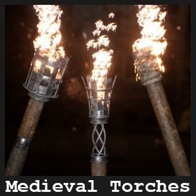 3D model Medieval Torches 48 Variations VR / AR / low-poly | CGTrader