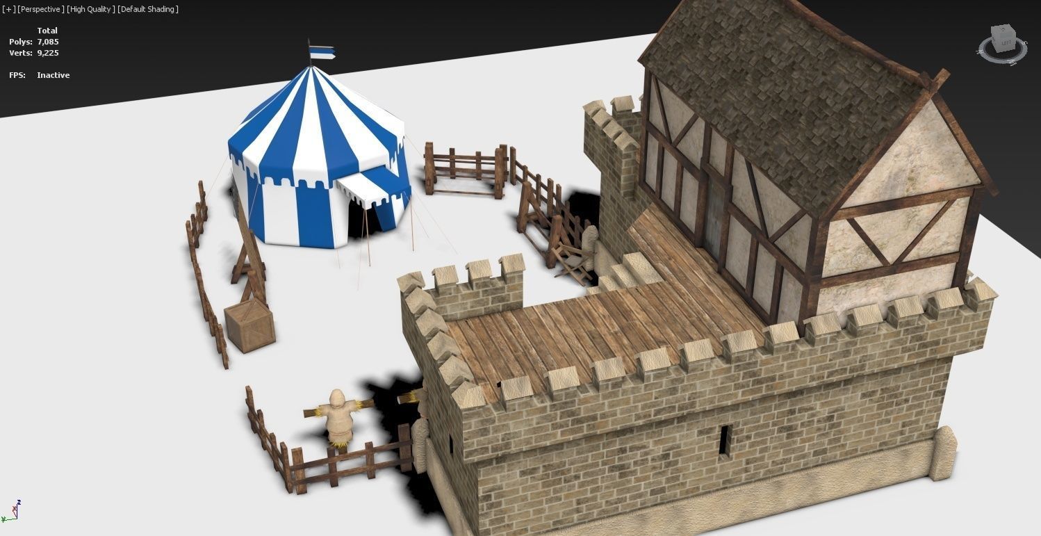 3D model Medieval Barracks VR / AR / low-poly | CGTrader