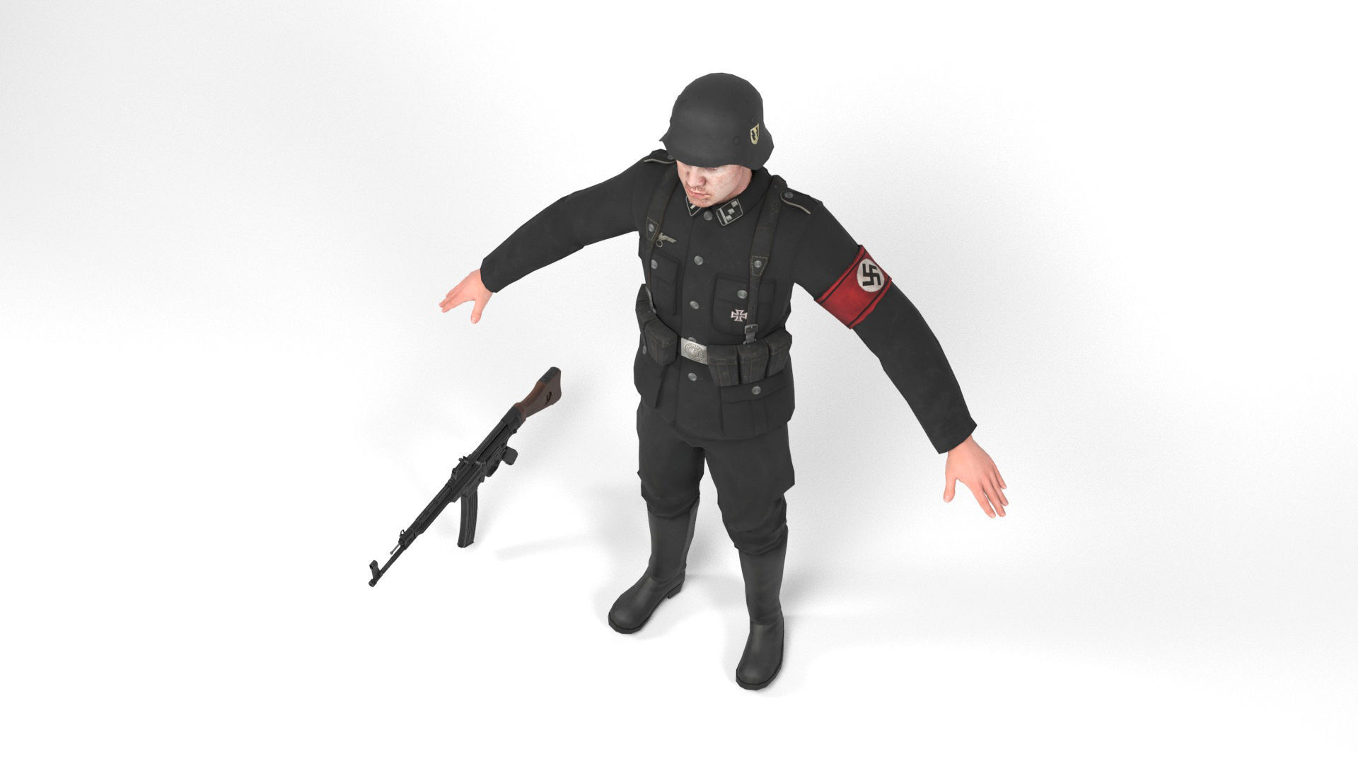 3D model German SS Soldier 3 VR / AR / low-poly | CGTrader