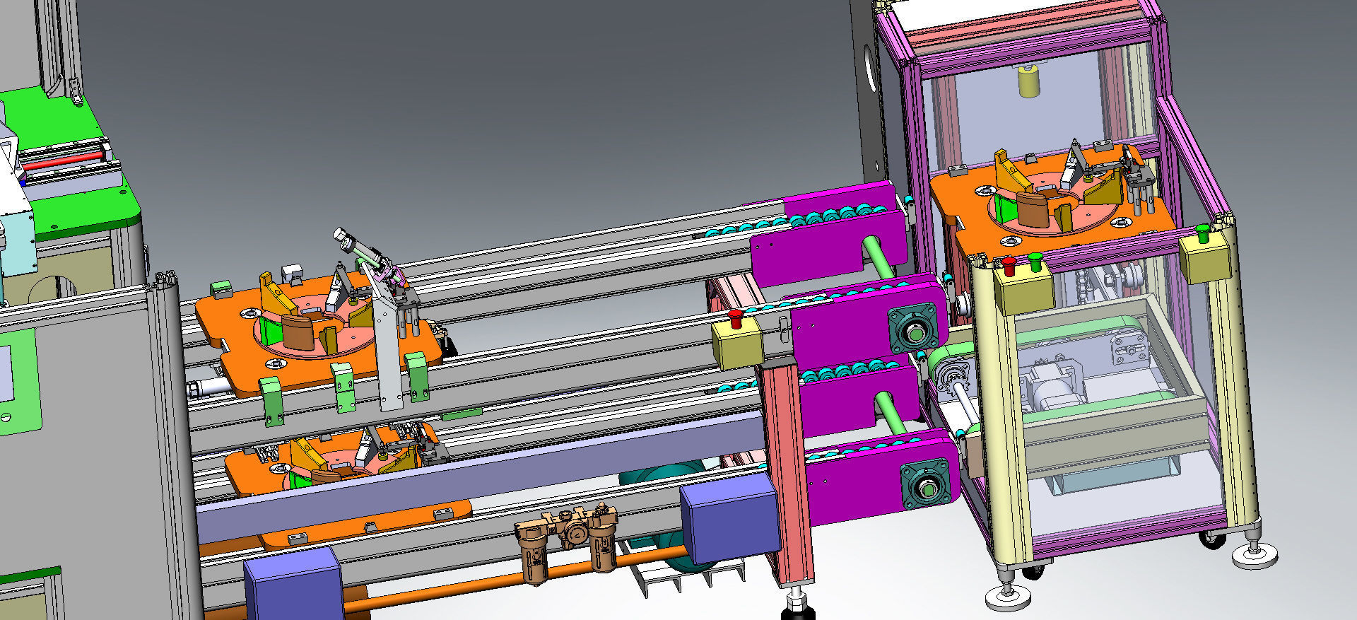 industrial 3D model non standard semi automatic assembly line 3D model ...