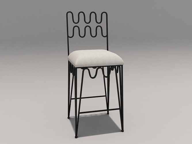 Wave Counter stool 3D model 3D printable | CGTrader