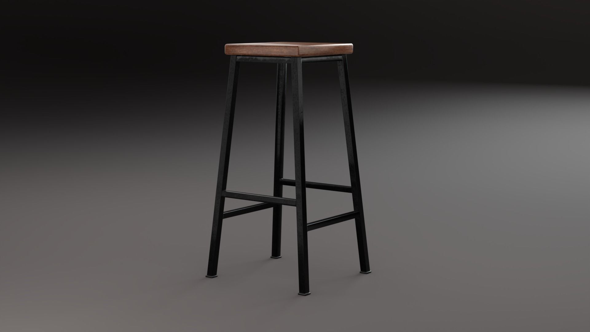3D model Industrial Metal Bar Kitchen Stool VR / AR / low-poly | CGTrader