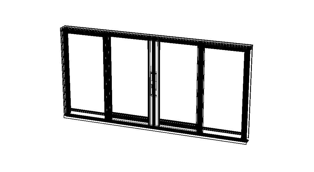 Aluminium Sliding Window 4 Panels 3D model rigged | CGTrader