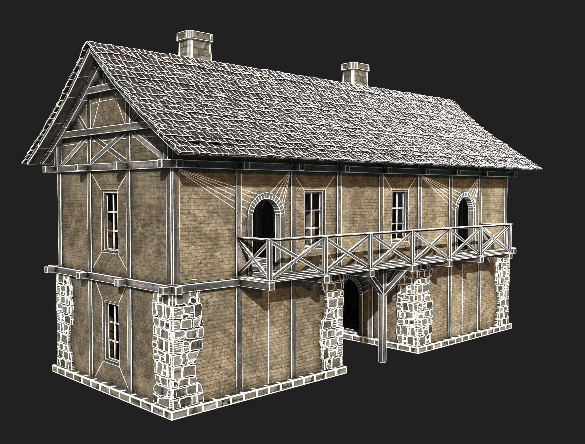 3D model FANTASY MEDIEVAL HOUSE HUT BUILDING CITY TOWN VILLAGE ...