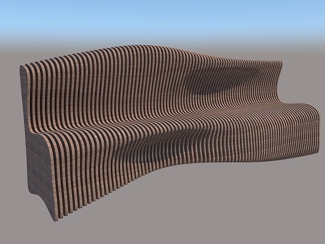 Parametric wooden Bench 3D model | CGTrader