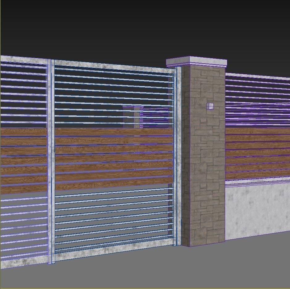 Modern fencing 3D model | CGTrader