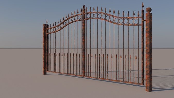 MS Gate with rusted materials 3D model 3D printable | CGTrader