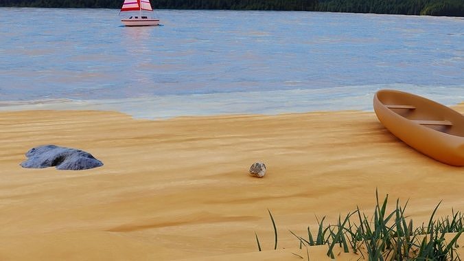 Beach landscape environment free 3D model | CGTrader
