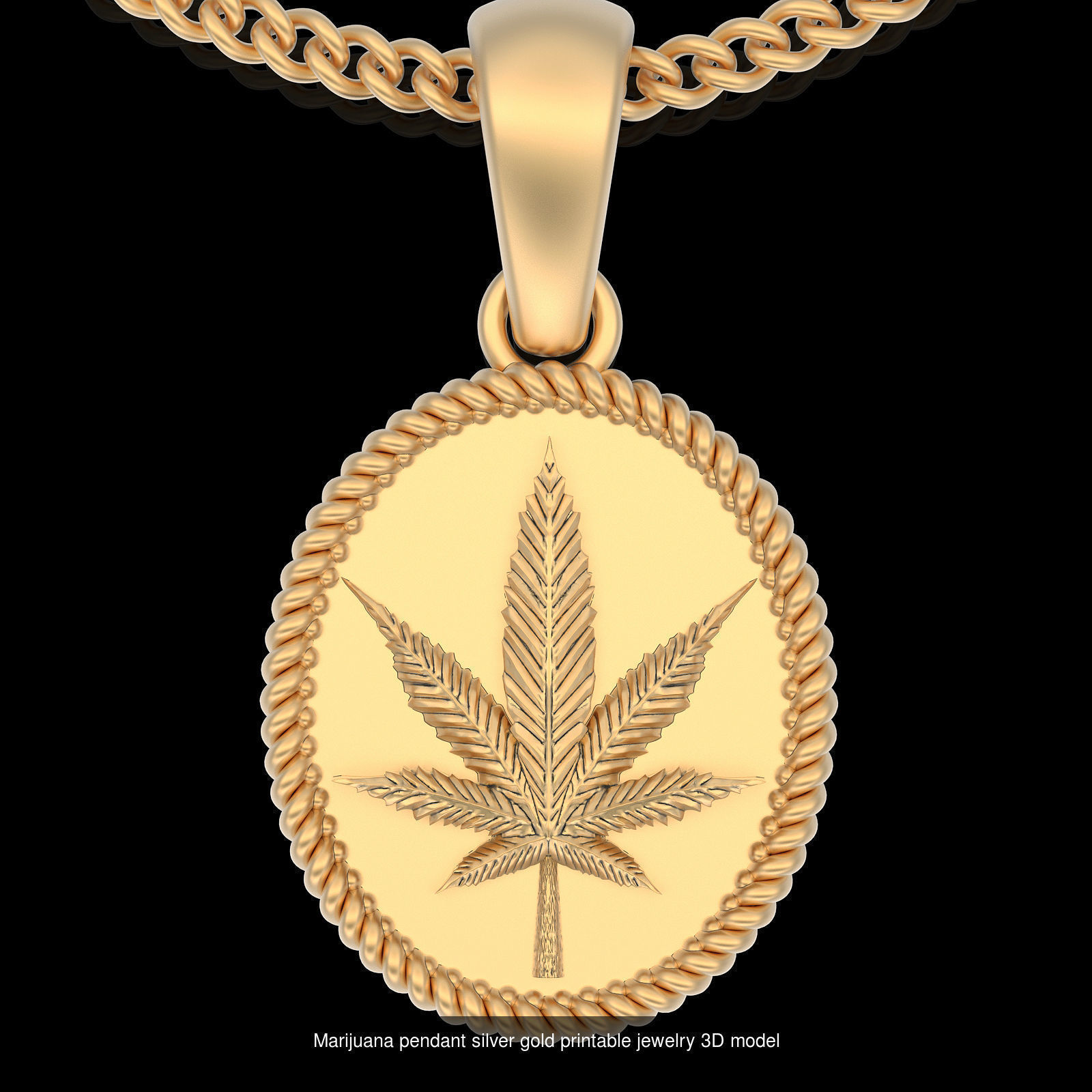 Marijuana silver gold printable jewelry 3D model 3D Model Collection ...