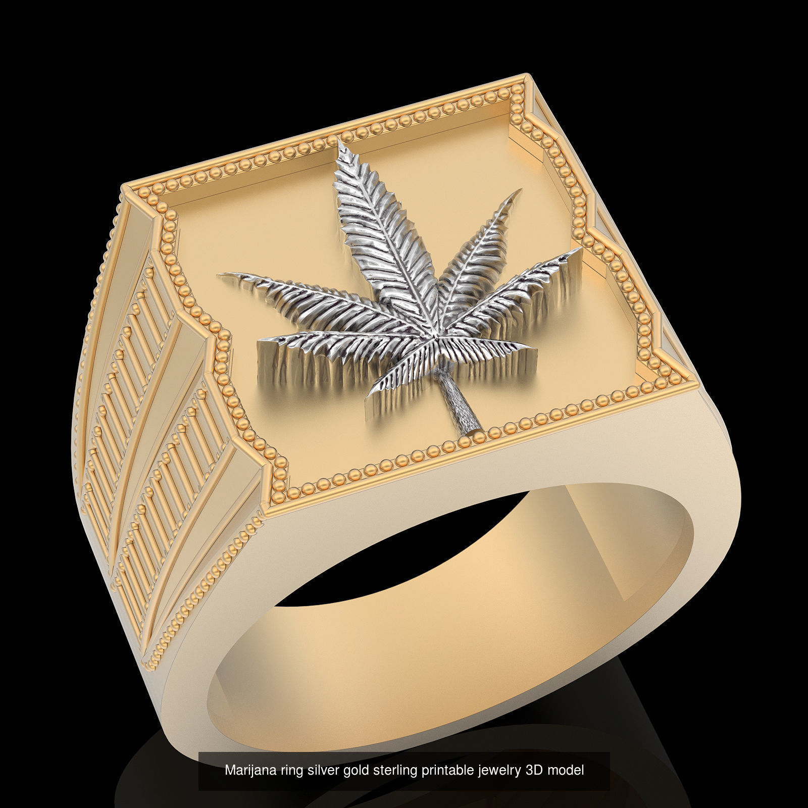 Marijuana silver gold printable jewelry 3D model 3D Model Collection ...