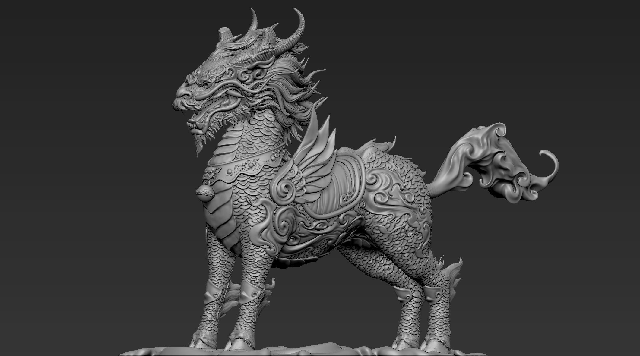 Chinese Mythical Creature Qilin 3D model | CGTrader