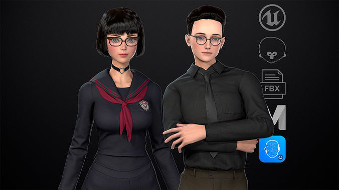 3D model Millie and Alex Pack 1 VR / AR / low-poly | CGTrader