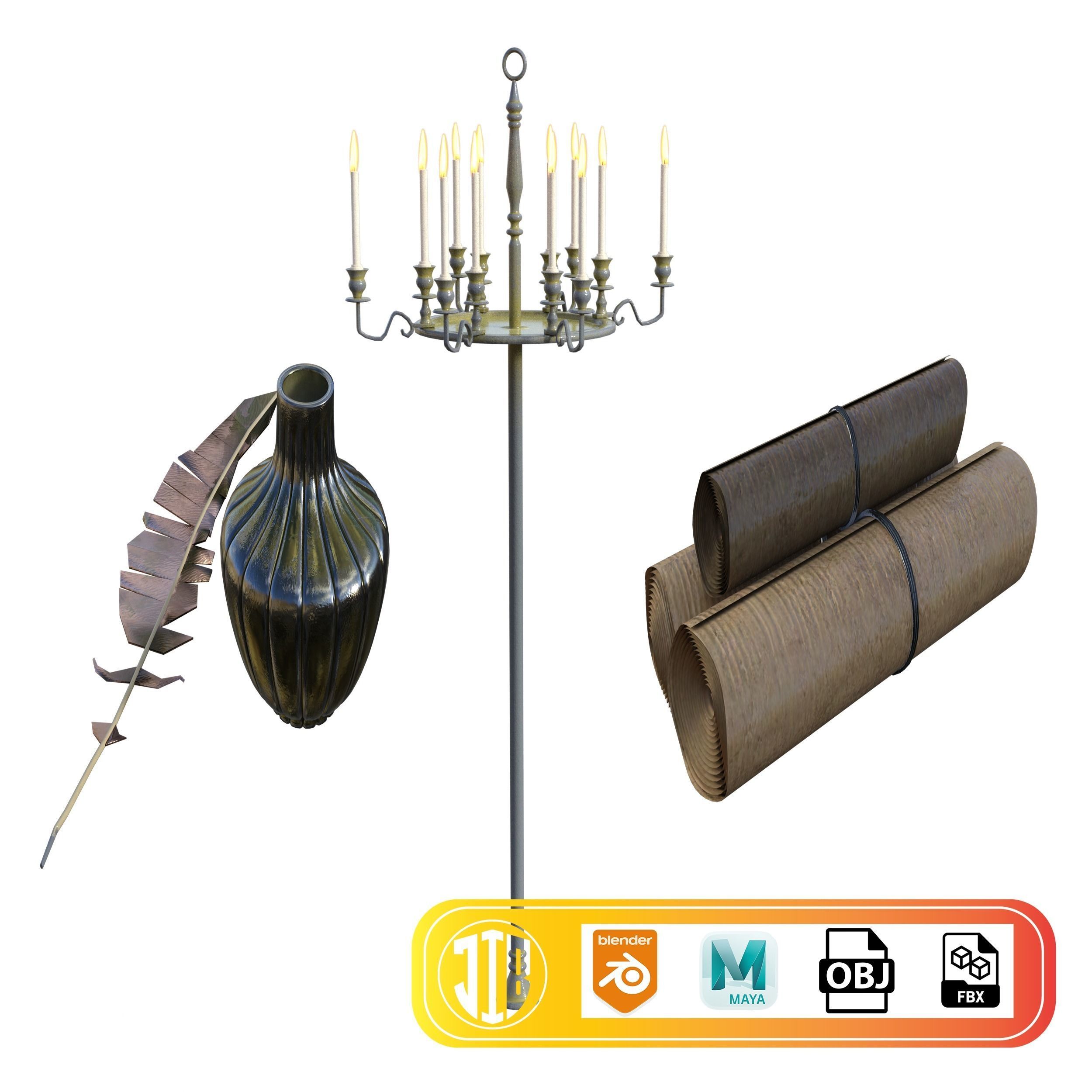 Medieval Lab Props 3D Models 3D model animated | CGTrader