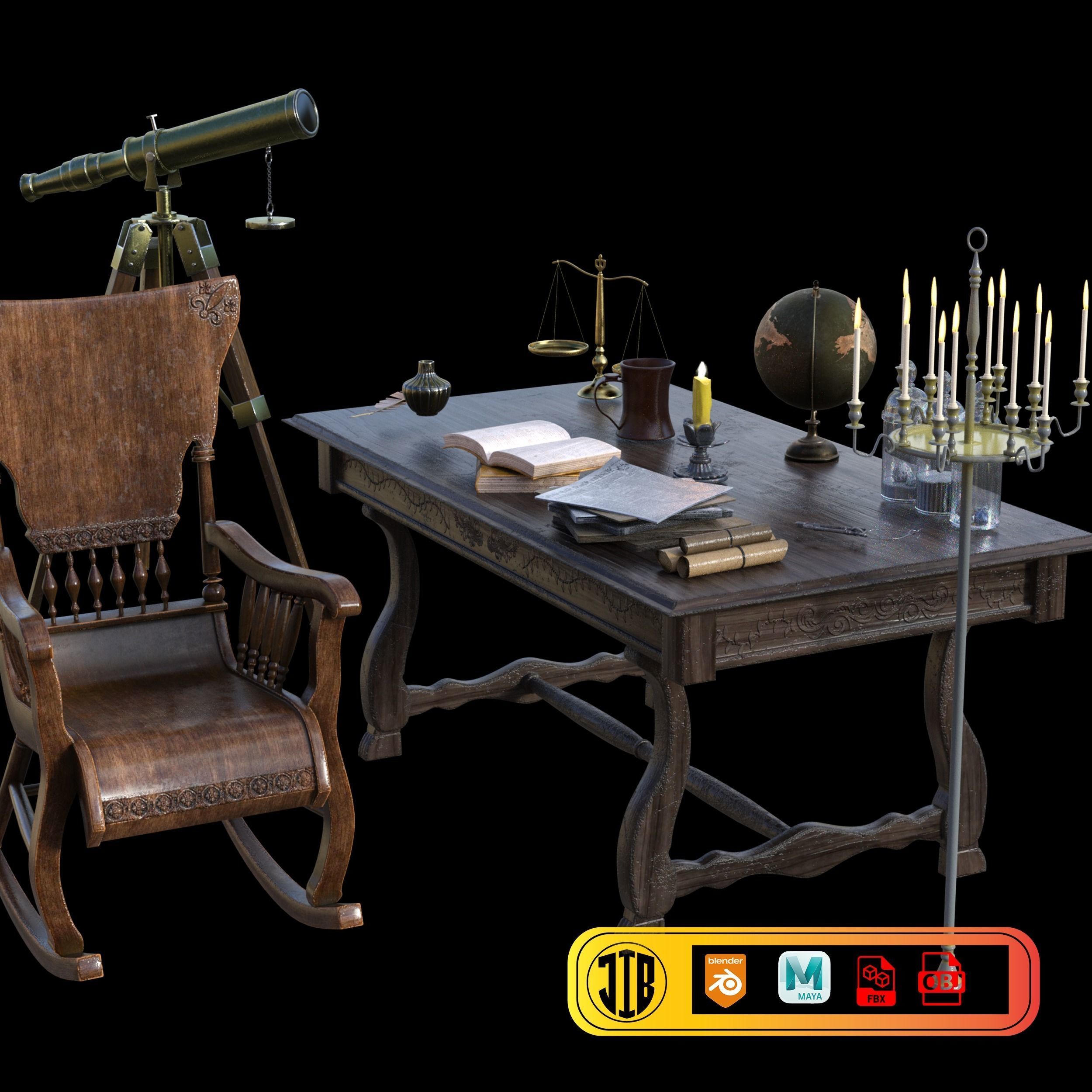 Medieval Lab Props 3D Models 3D model animated | CGTrader