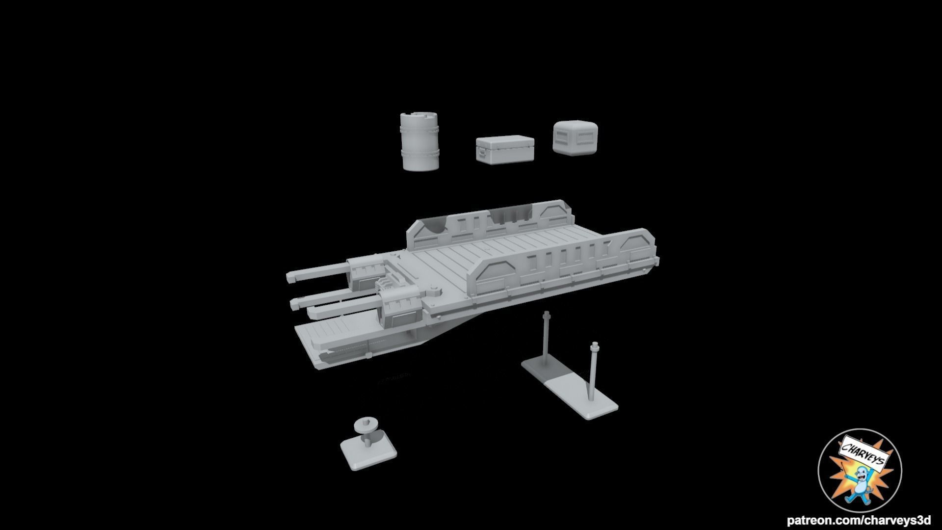 Star Wars The Mandalorian Nevarro Cargo Sled for action figures 3D ...