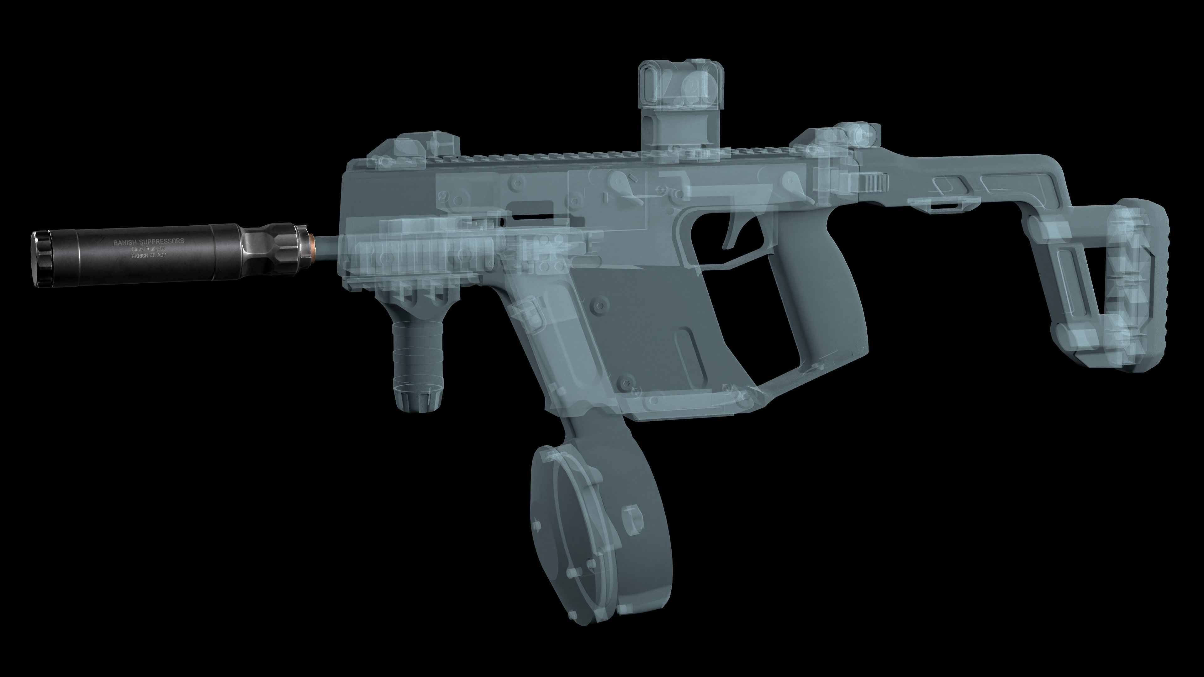 3D model Silencer BANISH 45 ACP 9x19 mm VR / AR / low-poly | CGTrader