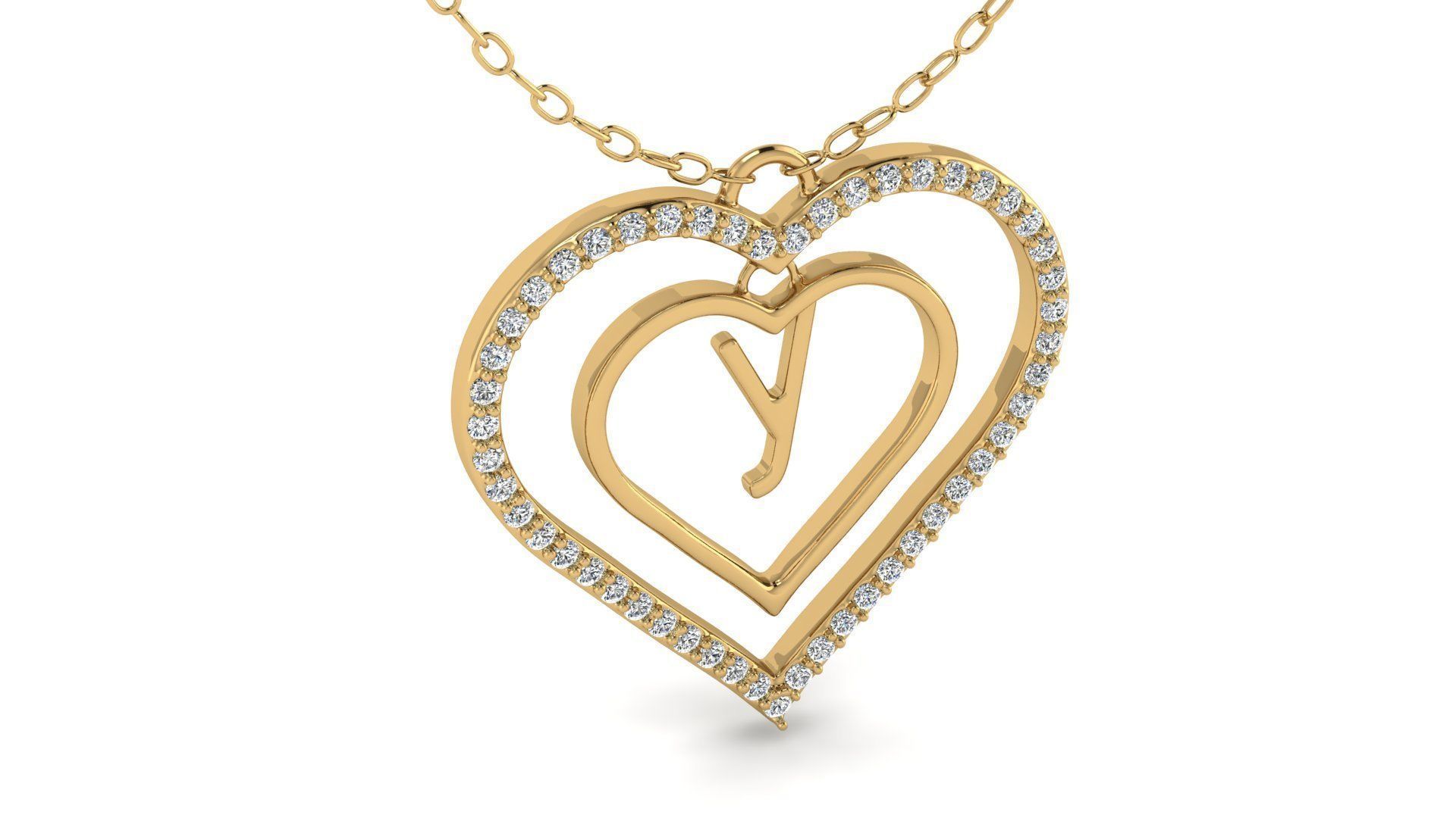 Alphabet Jewelry Pendant Y 3D Model 3D model 3D printable | CGTrader