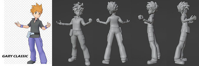 Pokemon Anime Gary Classic 3D print model 3D model | CGTrader