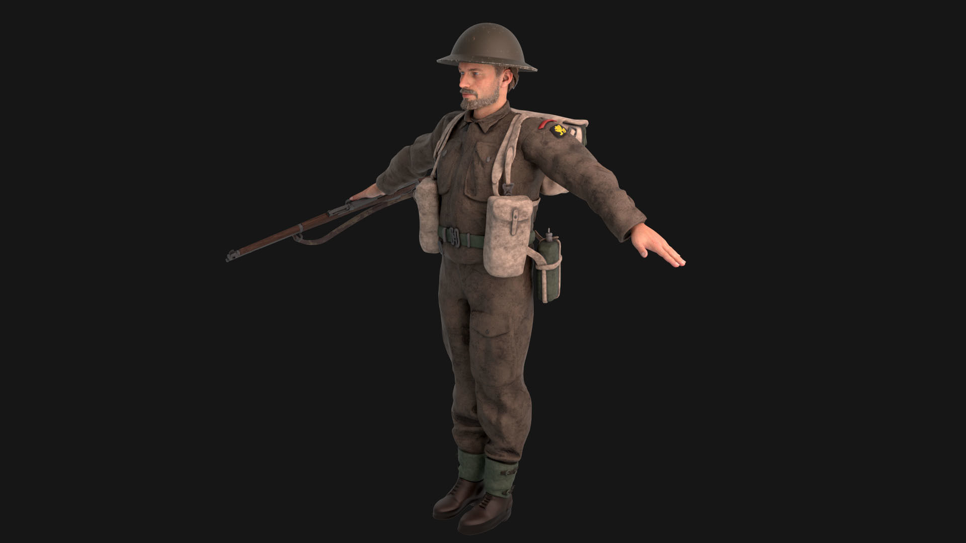 3D model WW2 Soldier Rigged VR / AR / low-poly | CGTrader