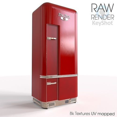 3D model Fridge Red Classic VR / AR / low-poly | CGTrader