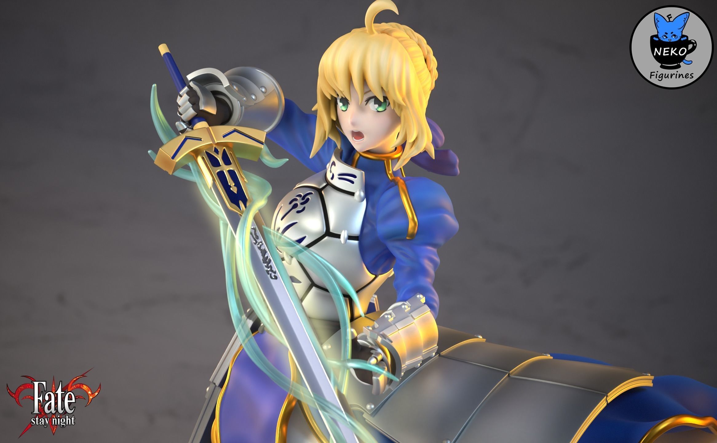 Saber Artoria Pendragon - FATE ANIME FIGURINE STL 3D model 3D printable ...