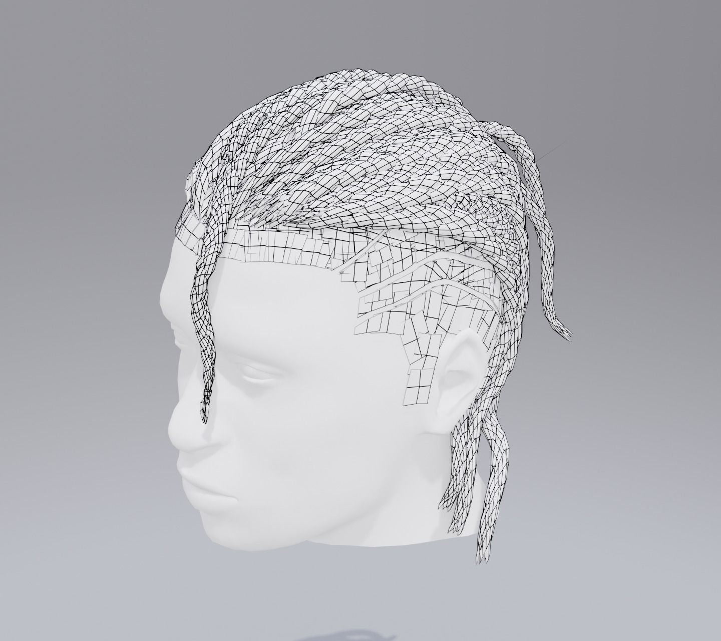 3D model Male afro hair braids 3d Model - v05 VR / AR / low-poly | CGTrader