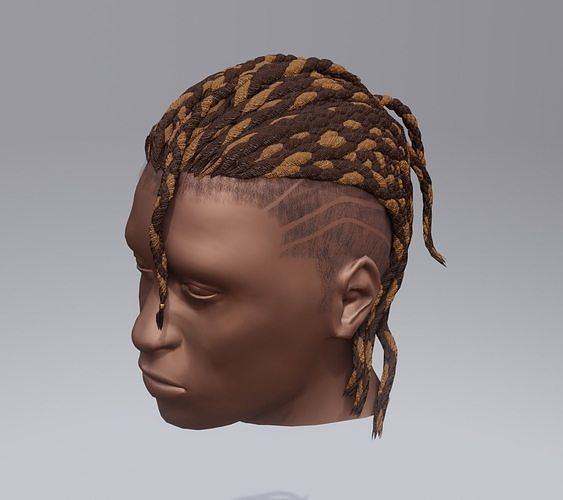 3D model Male afro hair braids 3d Model - v05 VR / AR / low-poly | CGTrader