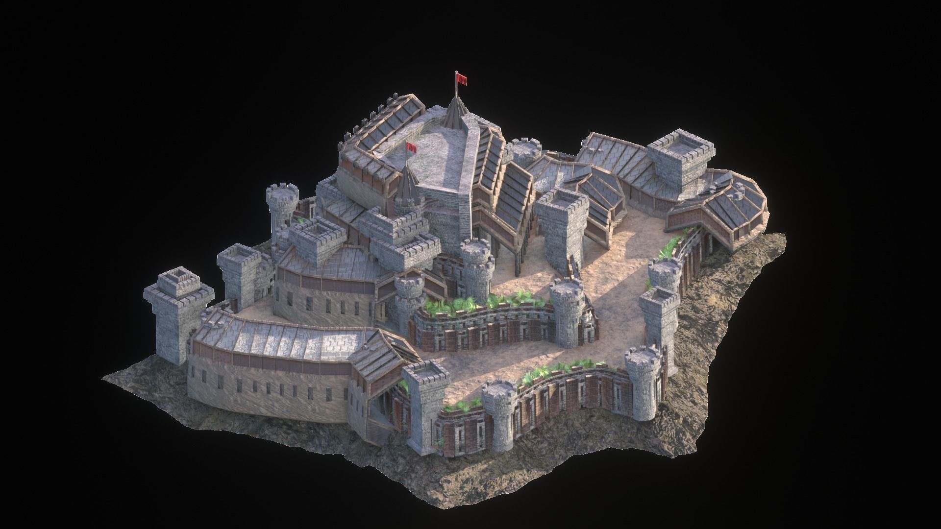 3D model Procedural Medieval Castle and Castle Generator Blender City VR / AR / low-poly | CGTrader