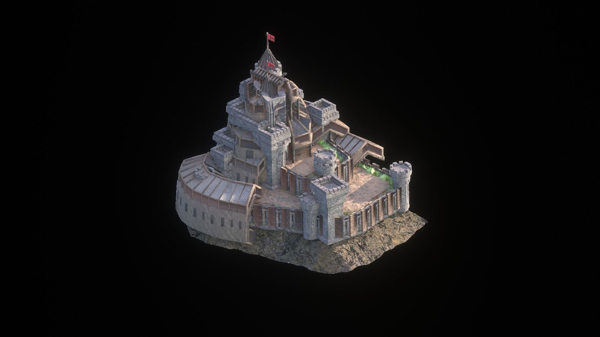 3D model Procedural Medieval Castle and Castle Generator Blender City VR / AR / low-poly | CGTrader