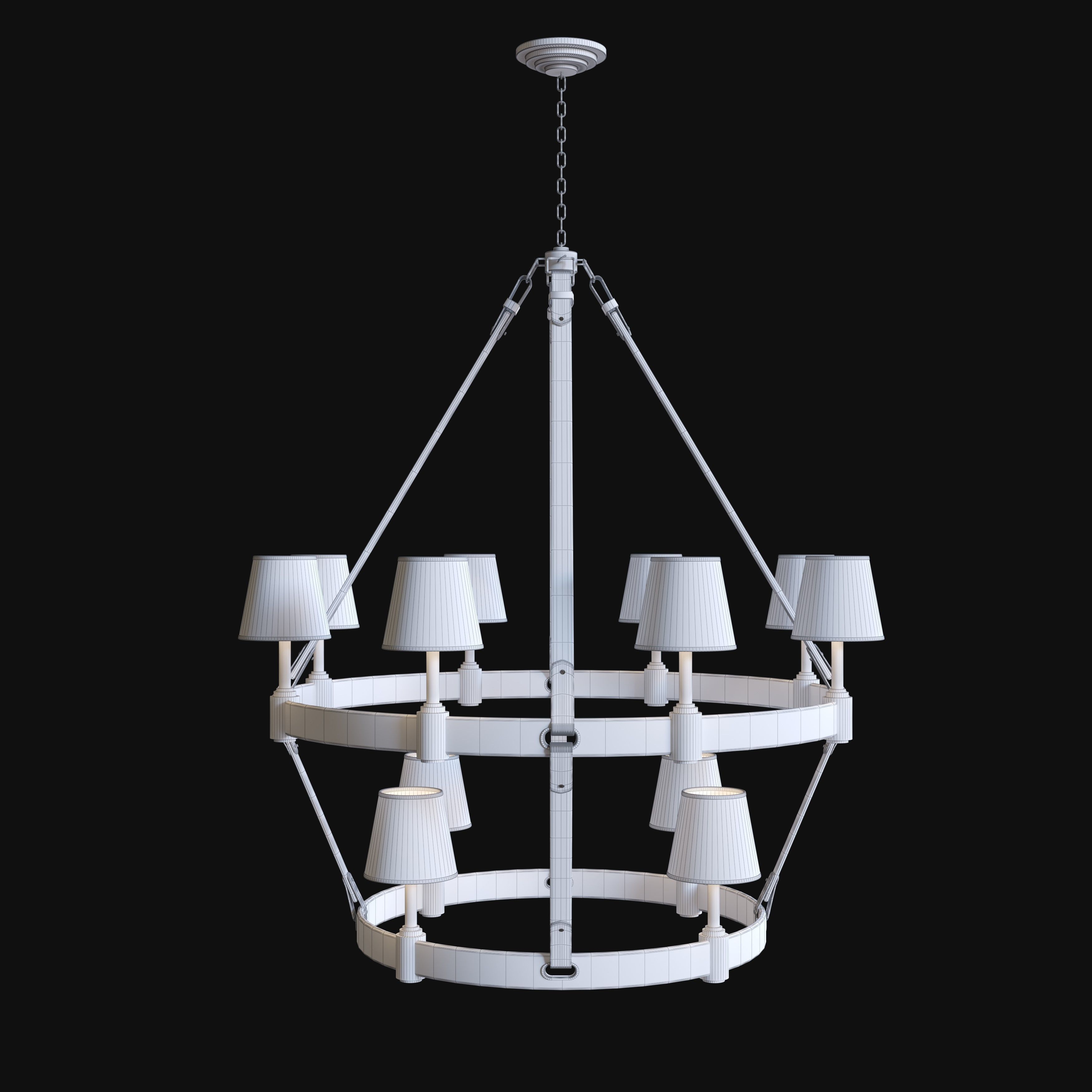 Riley Large Two-Tier Chandelier 3D model | CGTrader