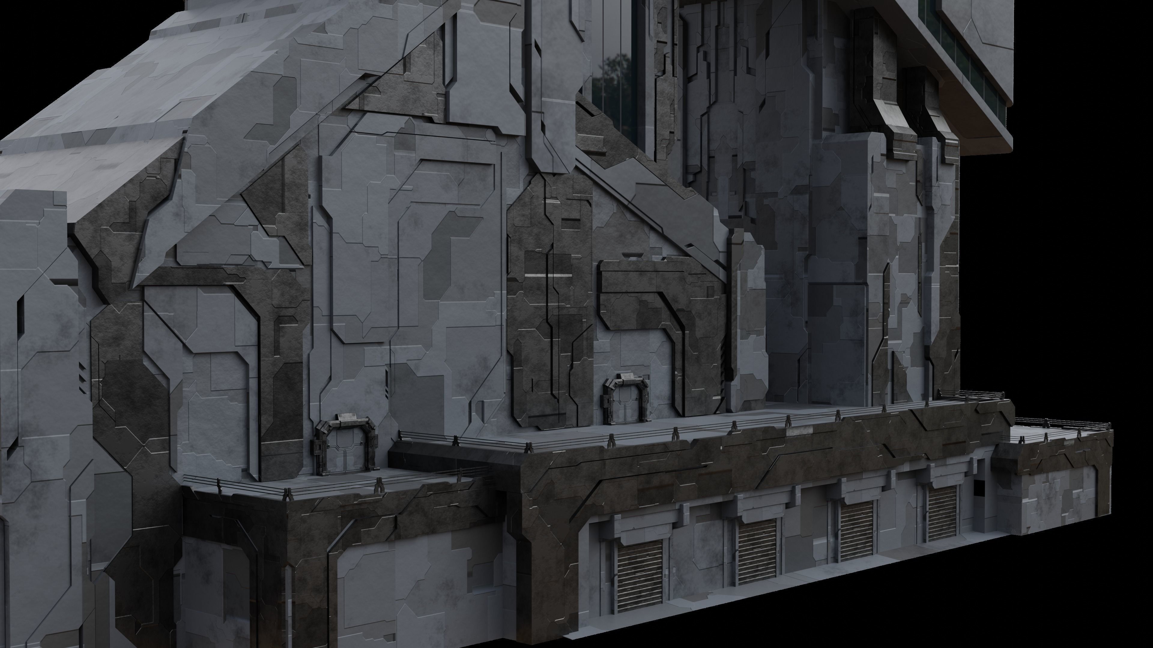 Scifi Futuristic building free VR / AR / low-poly 3D model | CGTrader