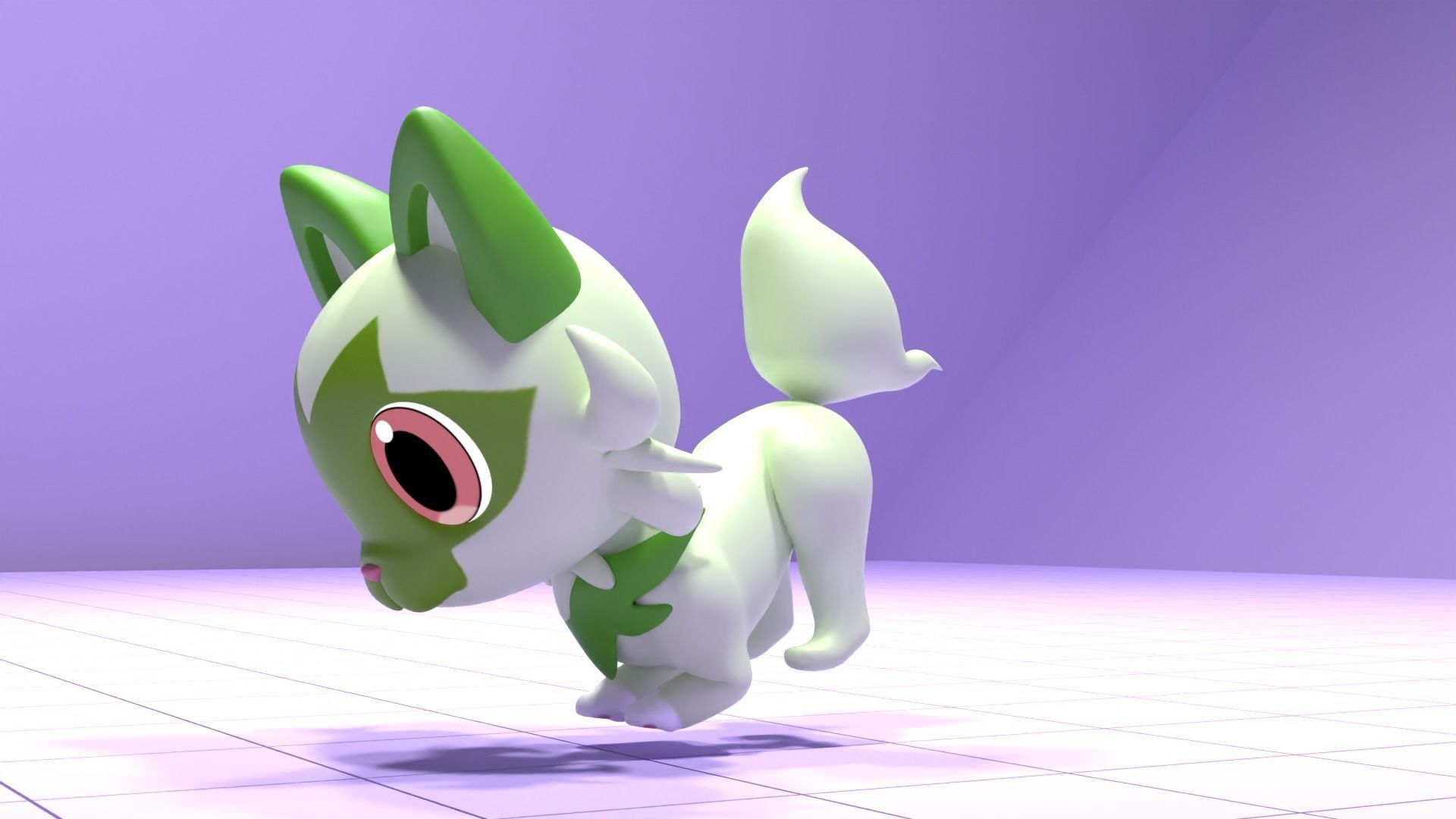 Sprigatito 3D 3D model animated rigged | CGTrader