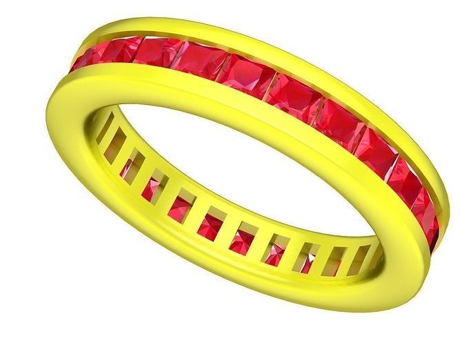 5258 Fashion Princess Diamond Ring For Lady 3d Model 3d Printable Cgtrader