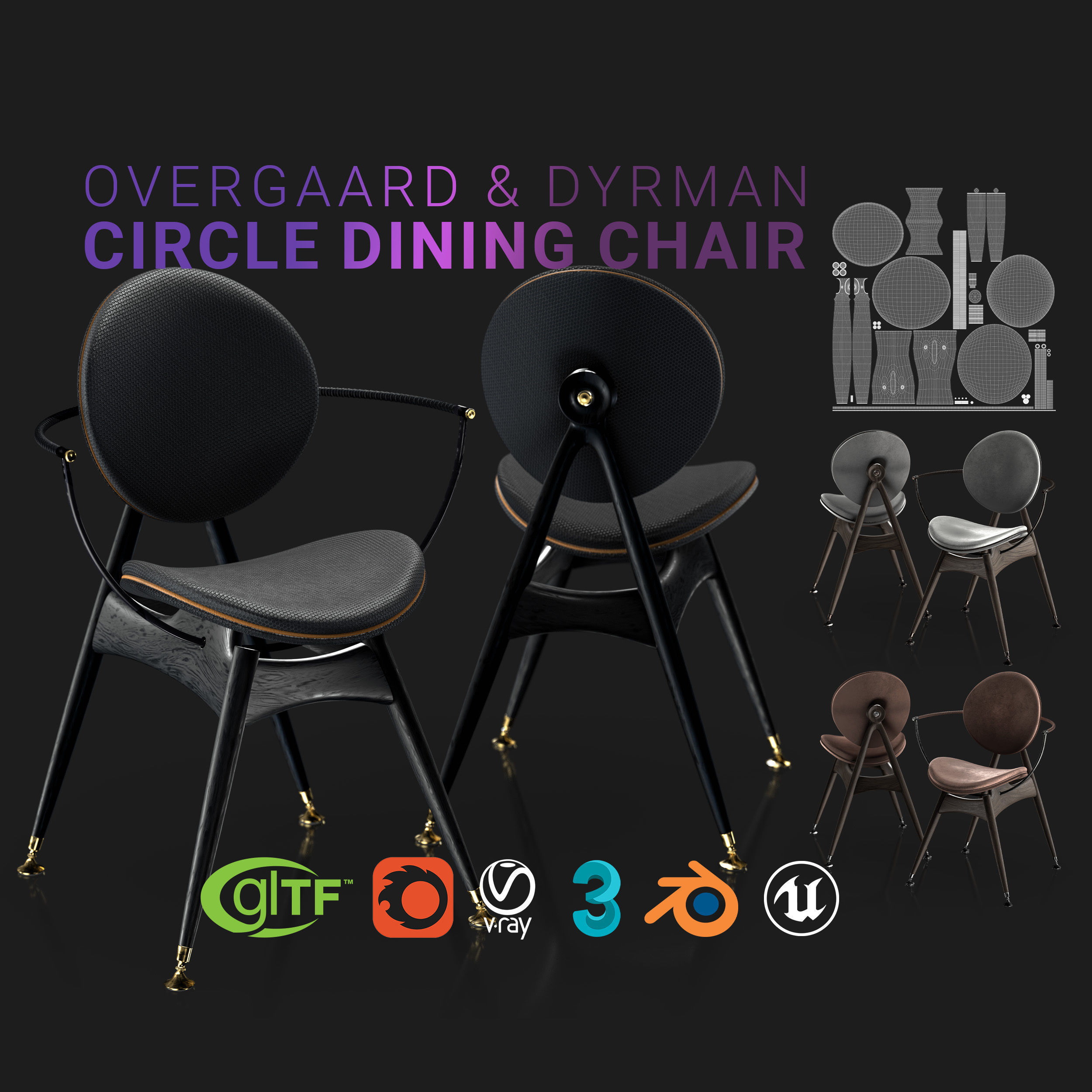 Overgaard and Dyrman Circle Dining Chair 3D model | CGTrader