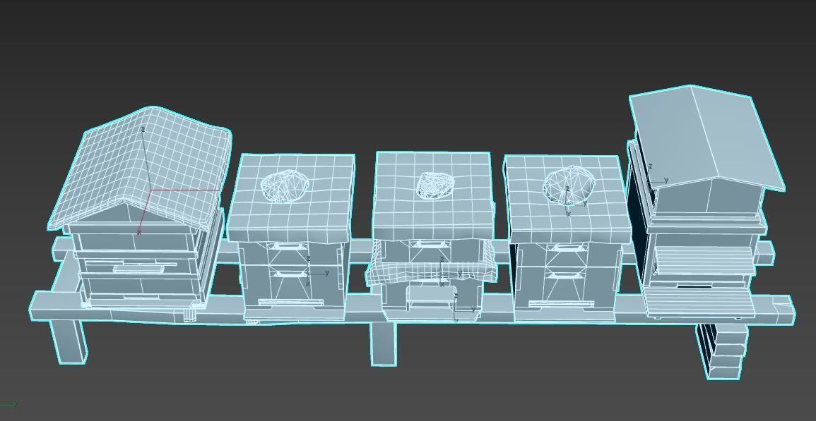 Old Bee Hives 3D model | CGTrader